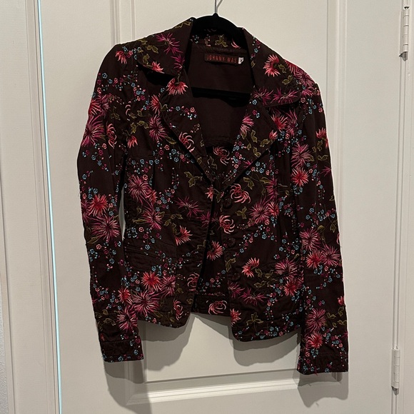 Johnny Was | Jackets & Coats | Johnny Was Womens Blazer Brown With Pink ...